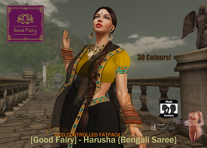 Second Life Marketplace - [Good Fairy] - Harusha {Bengali Saree} *FATPACK*
